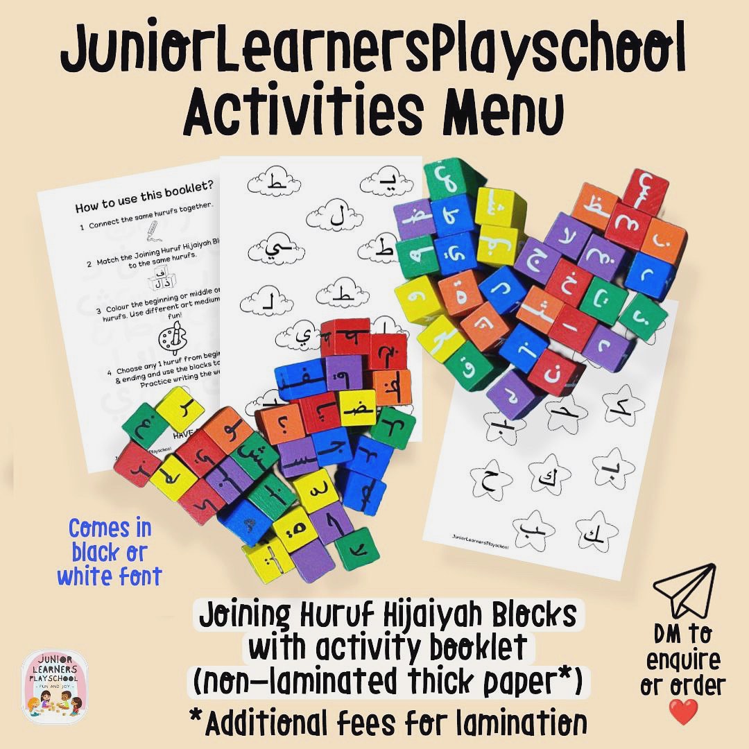 joining huruf hijaiyah blocks with activity booklet, Hobbies & Toys ...