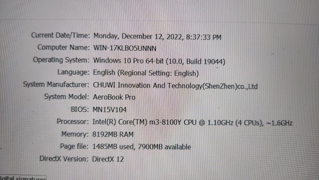 Laptop Gaming chuwi core m3 8th.generation 8gb memory ram 512.sss utra ...