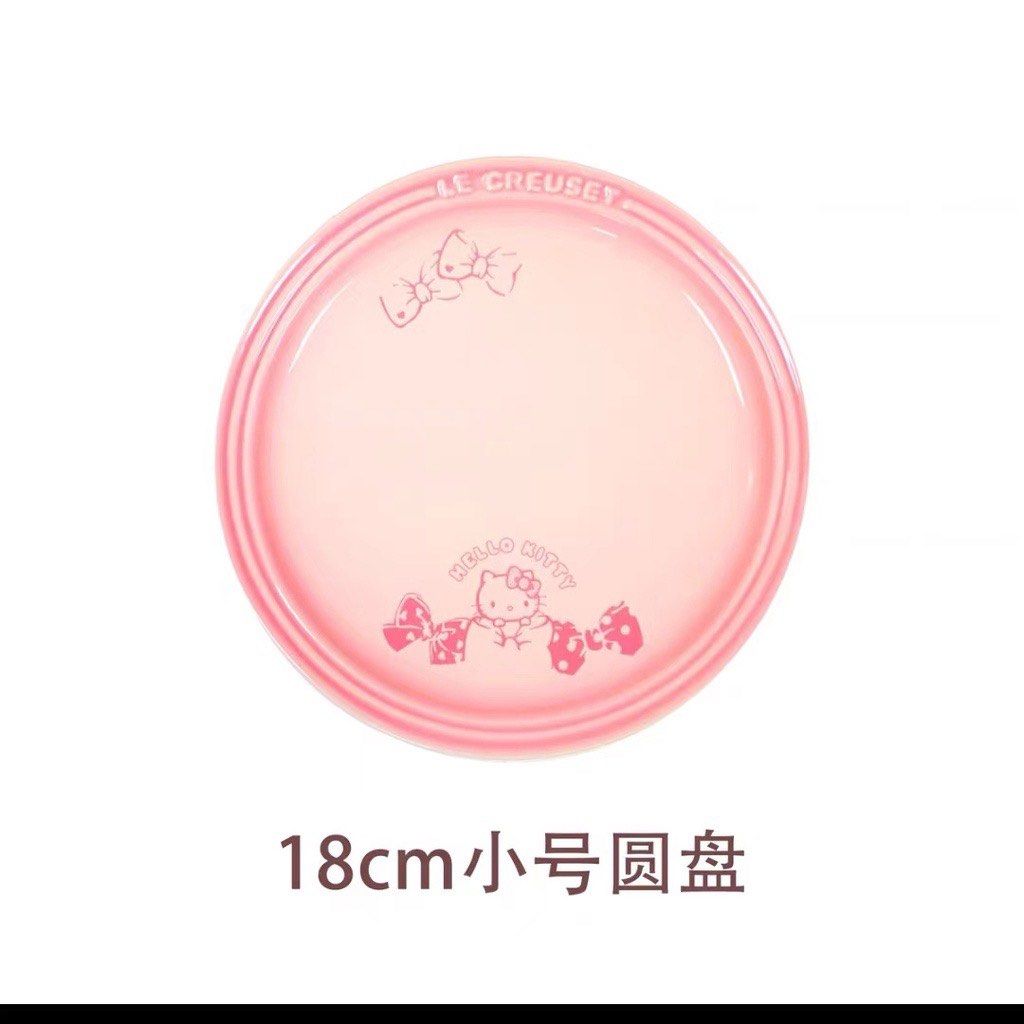 LE CREUSET x Sanrio Hello Kitty Ceramic Plate (SET), Furniture & Home ...