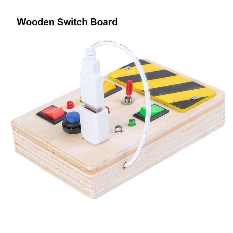 LED Light Switch Toys for Toddlers Montessori Busy Board Button Switch ...