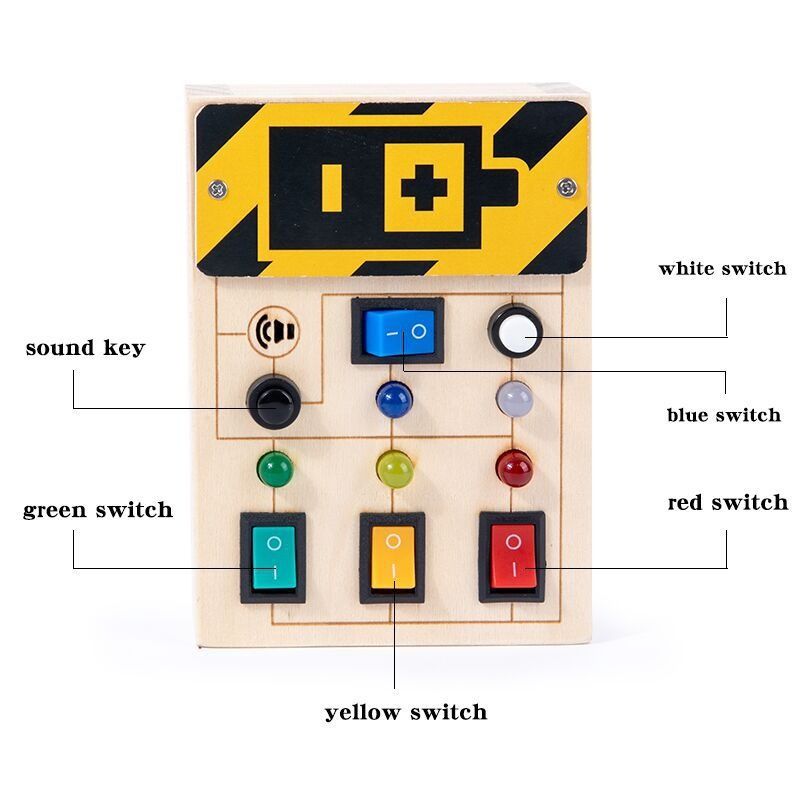 LED Light Switch Toys for Toddlers Montessori Busy Board Button Switch ...