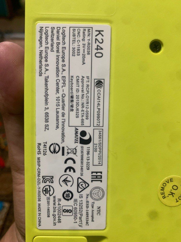 Logitech K240 Keyboard And Mouse Computers And Tech Parts And Accessories Computer Keyboard On