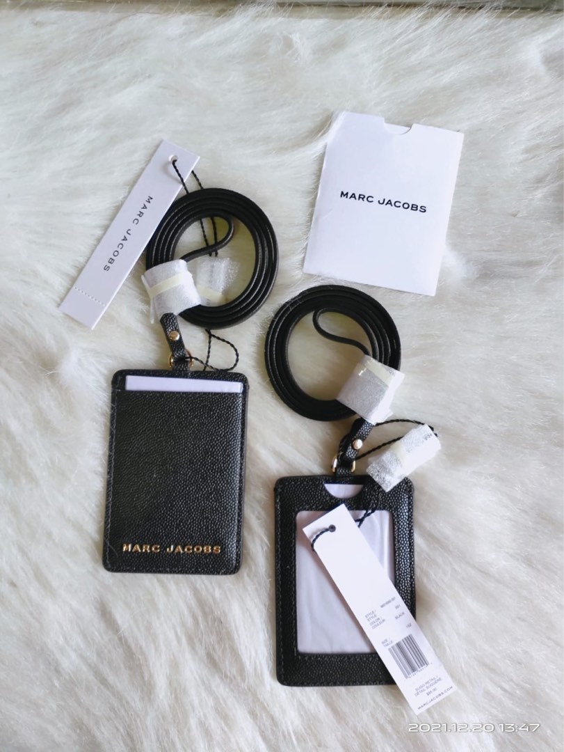 Marc Jacobs Lanyard ID Card Holder M0016992 Black, Barang Mewah, Tas ...