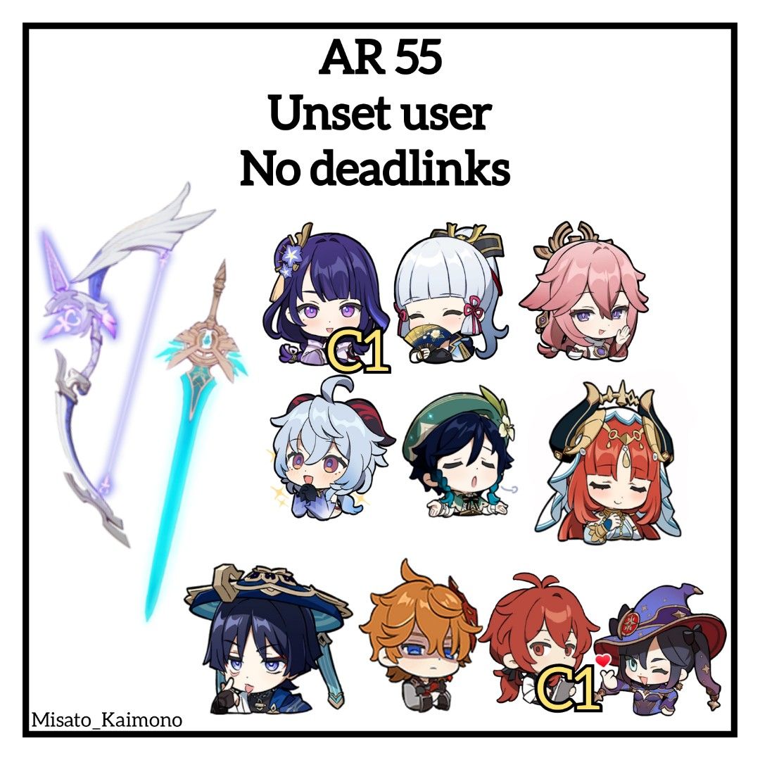 AR 55 C1 Raiden Shogun, Ganyu, Ayaka, Yae Miko, Wanderer, Venti, Nilou ...