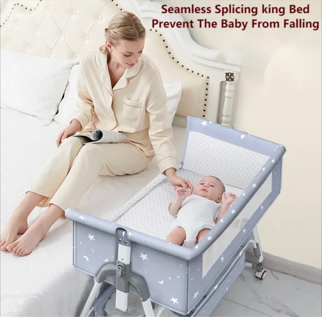 Newborn Baby Crib Rocker Bassinet Multifunctional Adjustable Aesthetic ...