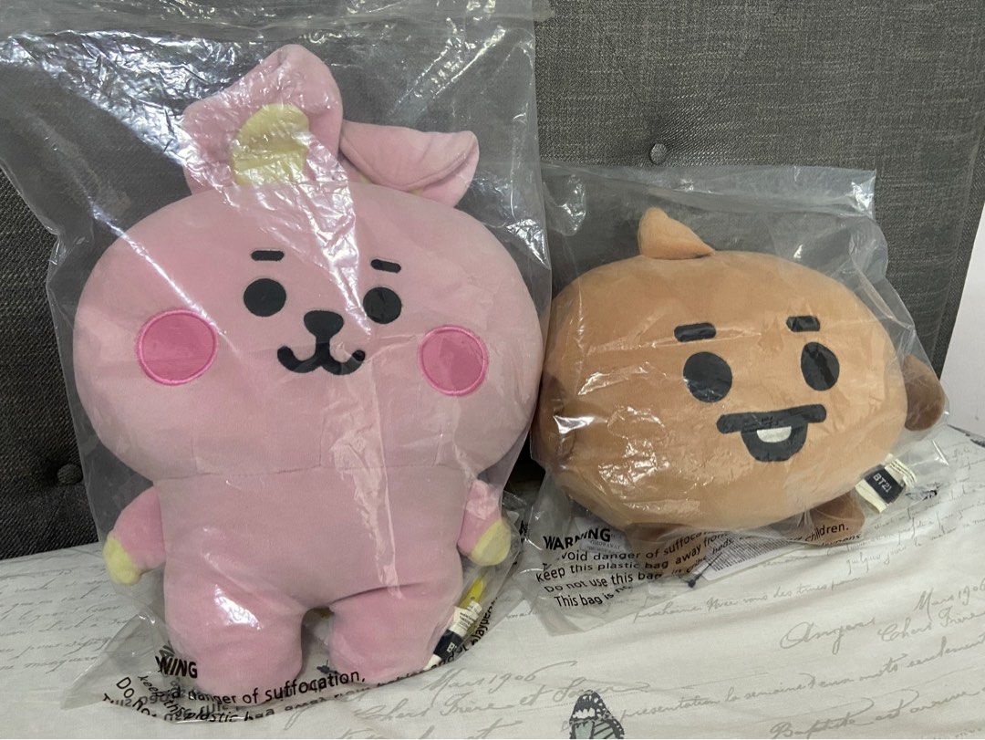 Official and On Hand BTS Baby BT21 Basic Hug Me Cushion (Cooky and Shooky), Hobbies & Toys ...