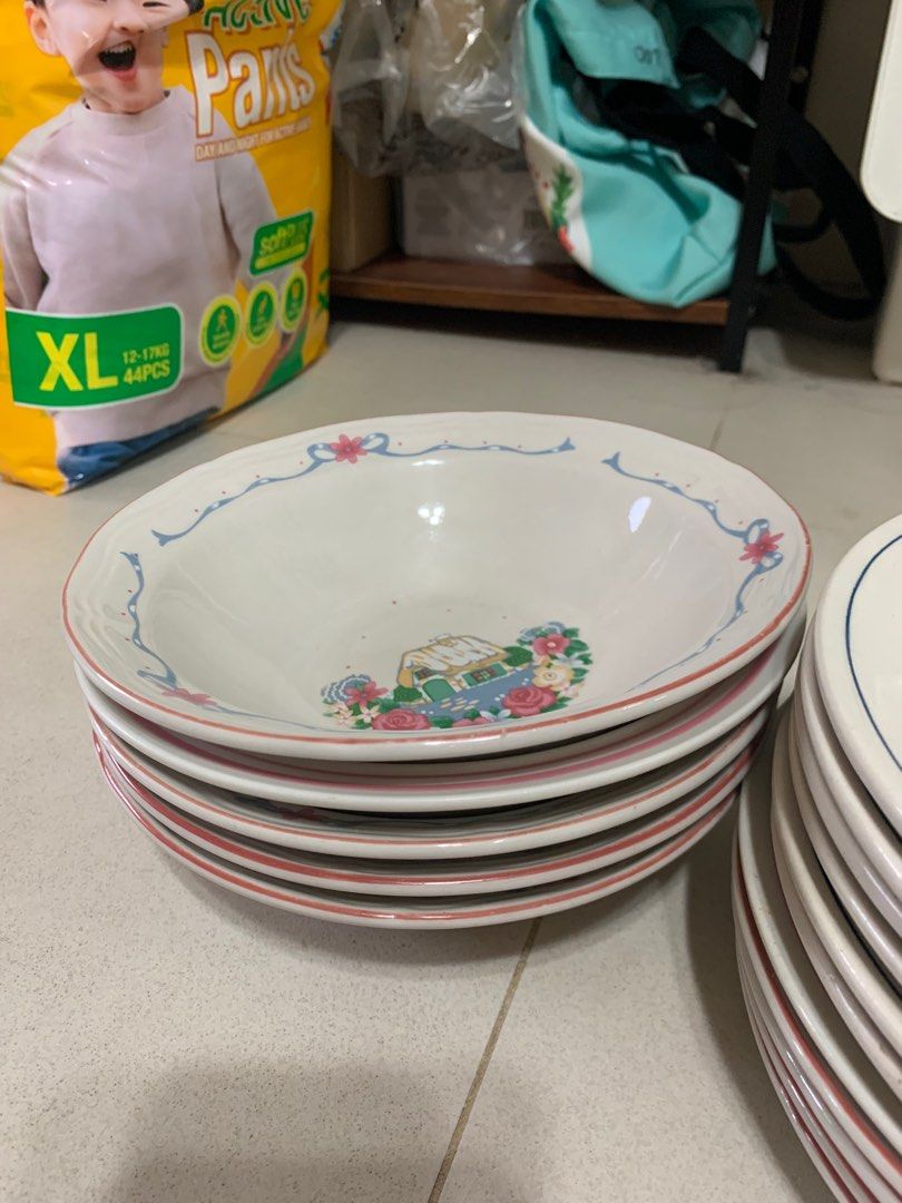 Old school plates and bowls, Furniture & Home Living, Kitchenware ...