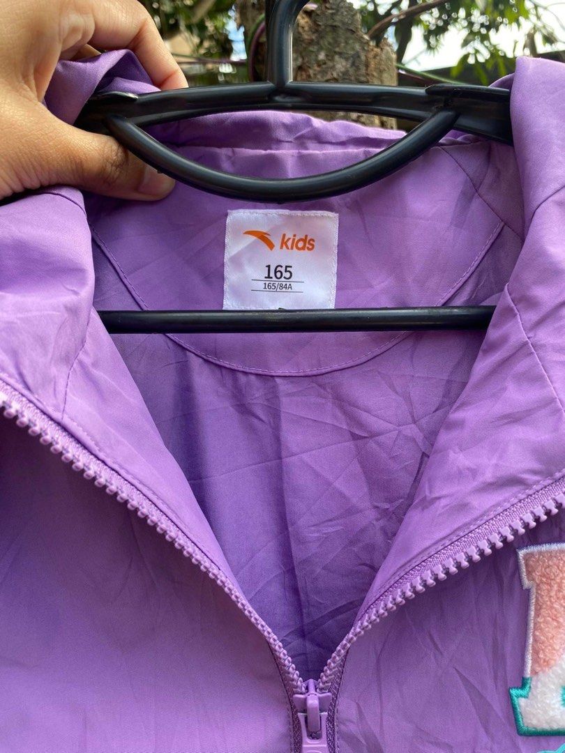 Original ANTA Girl Purple Jacket Raincoat Waterproof Parka BTS Like ...