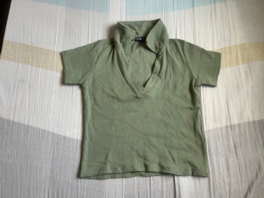 Overrun Zara Green Top, Women's Fashion, Tops, Others Tops on Carousell
