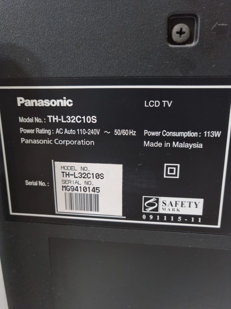 Panasonic 32''LCD TV TH-L32C 10S, TV & Home Appliances, TV ...