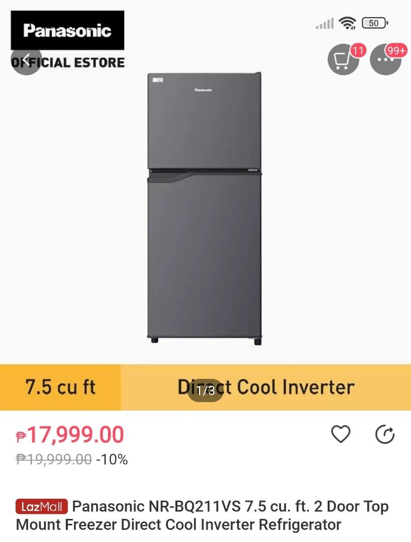 Panasonic Inverter Ref, TV & Home Appliances, Kitchen Appliances ...