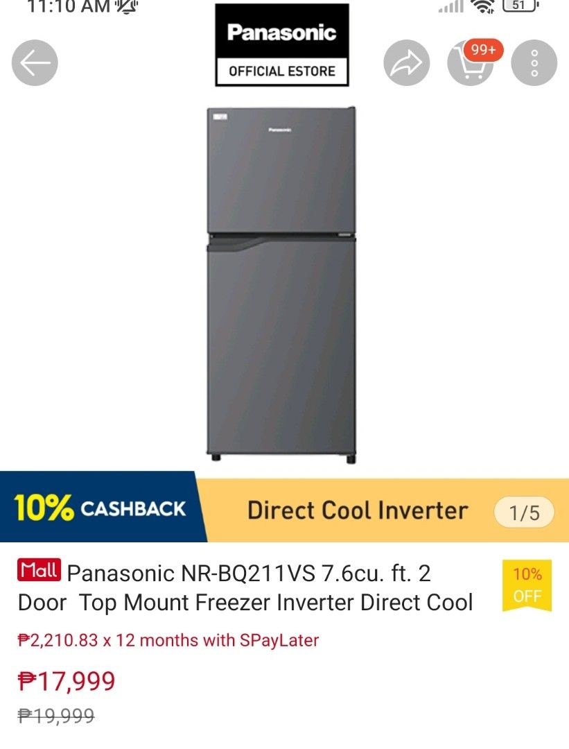 Panasonic Inverter Ref, TV & Home Appliances, Kitchen Appliances ...