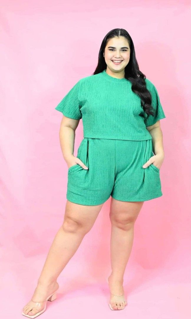 Plus Size Coordinates Cropped Top And Shorts Terno Womens Fashion Dresses And Sets Sets Or