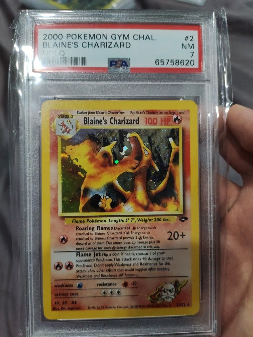 Pokemon Gym Challenge Blaine's Charizard Holo PSA 7, Hobbies & Toys ...
