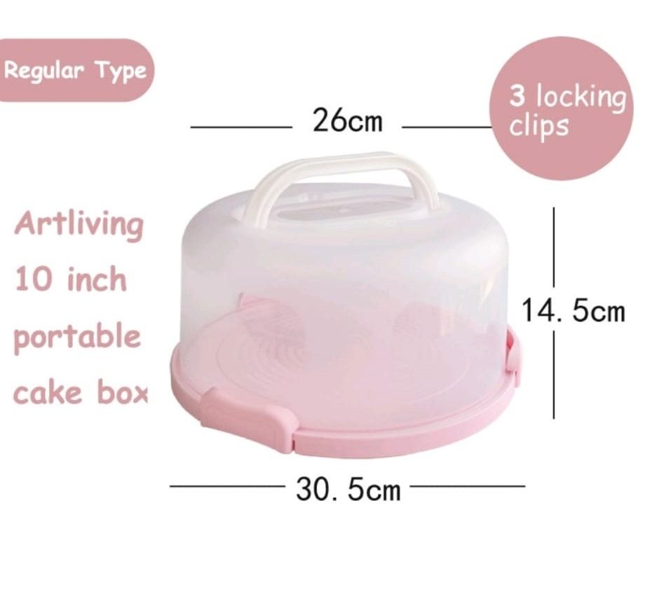 Portable Cake Carrier 10 inch, Food & Drinks, Homemade Bakes on Carousell
