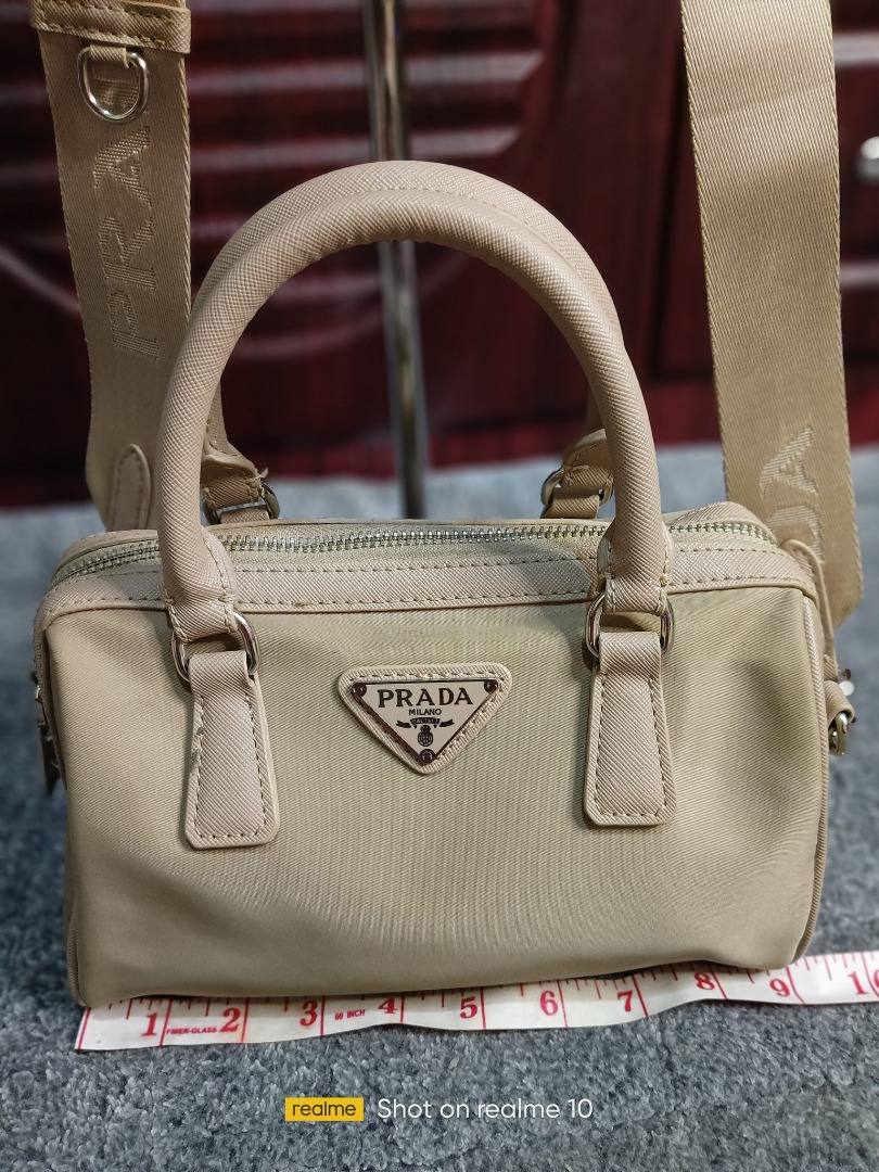 Prada Mini Boston Sling Bag, Luxury, Bags & Wallets on Carousell
