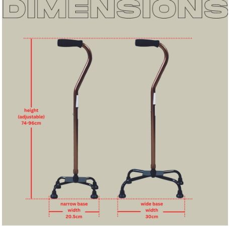 Quad Cane (narrow base & wide base) KNT1672, Health & Nutrition ...