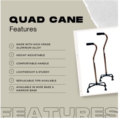 Quad Cane (narrow base & wide base) KNT1672, Health & Nutrition ...