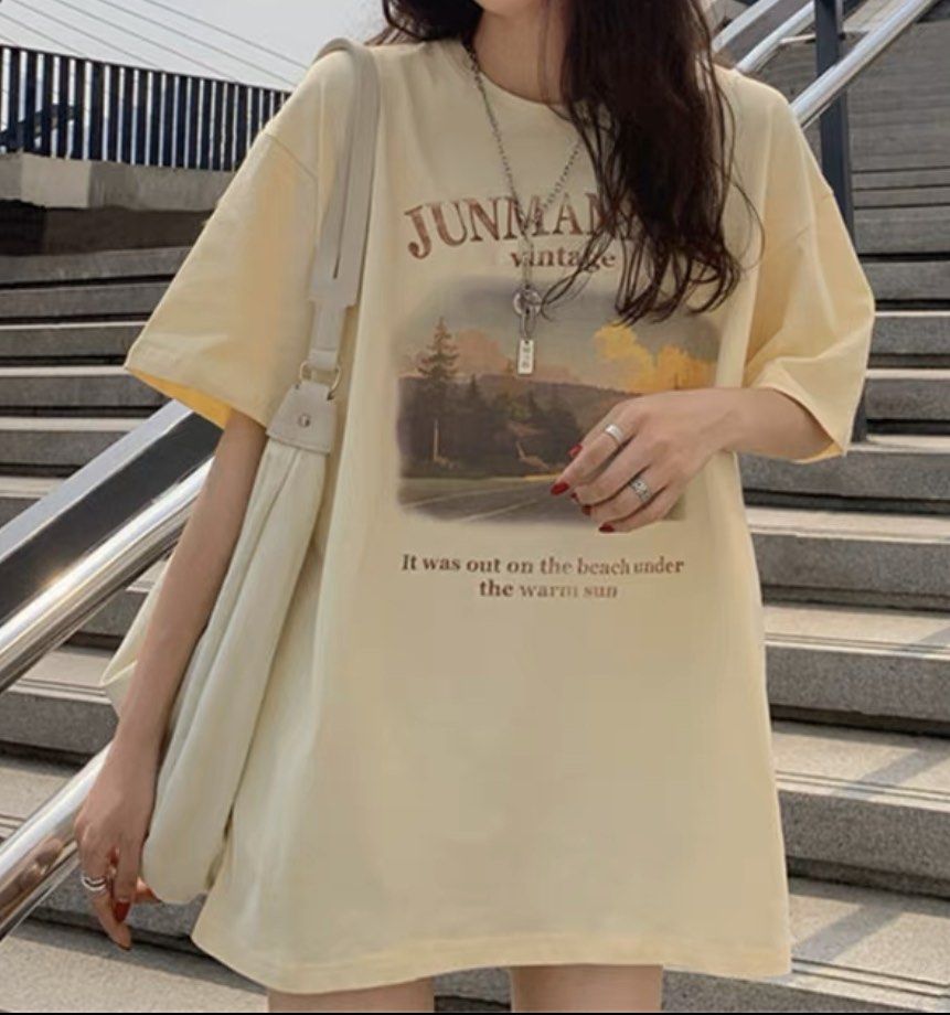 retro oversized tee, Women's Fashion, Tops, Shirts on Carousell