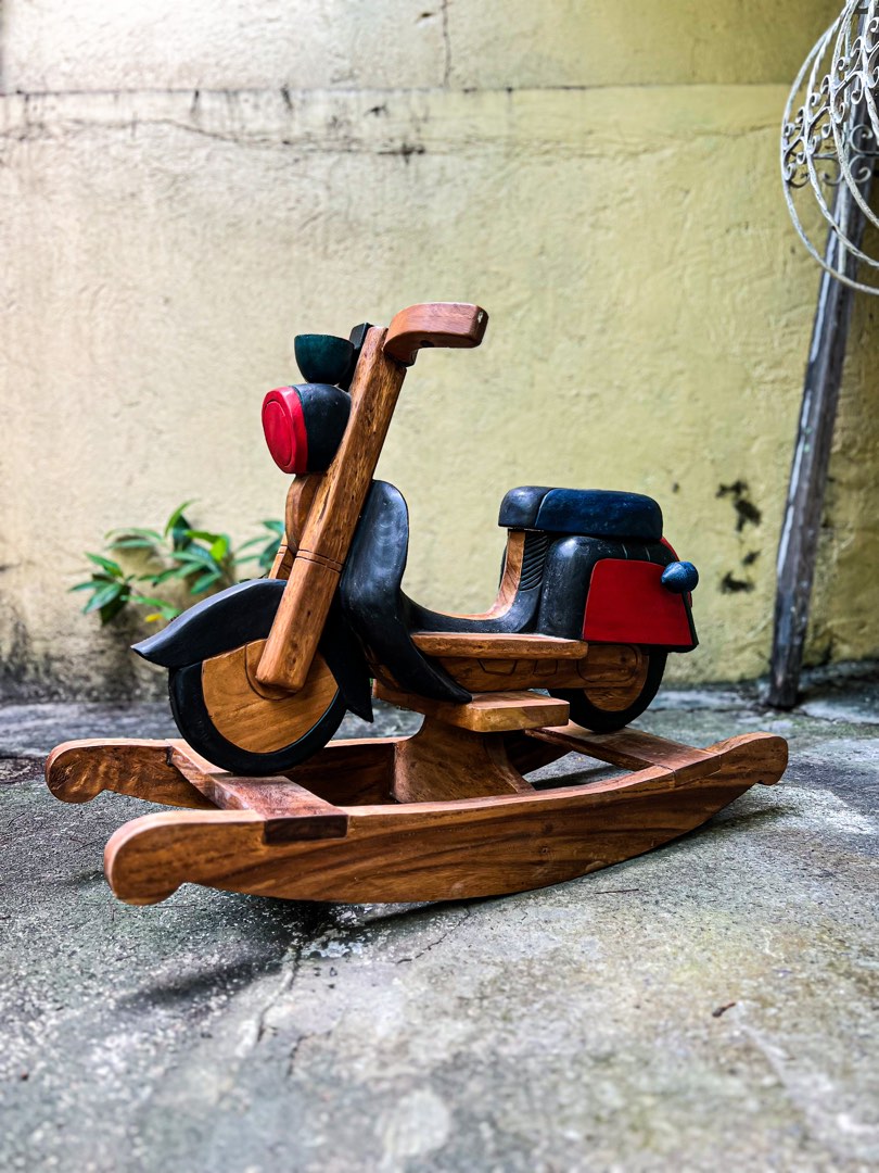 Rocking Vespa wooden scooter, Hobbies & Toys, Stationary & Craft ...