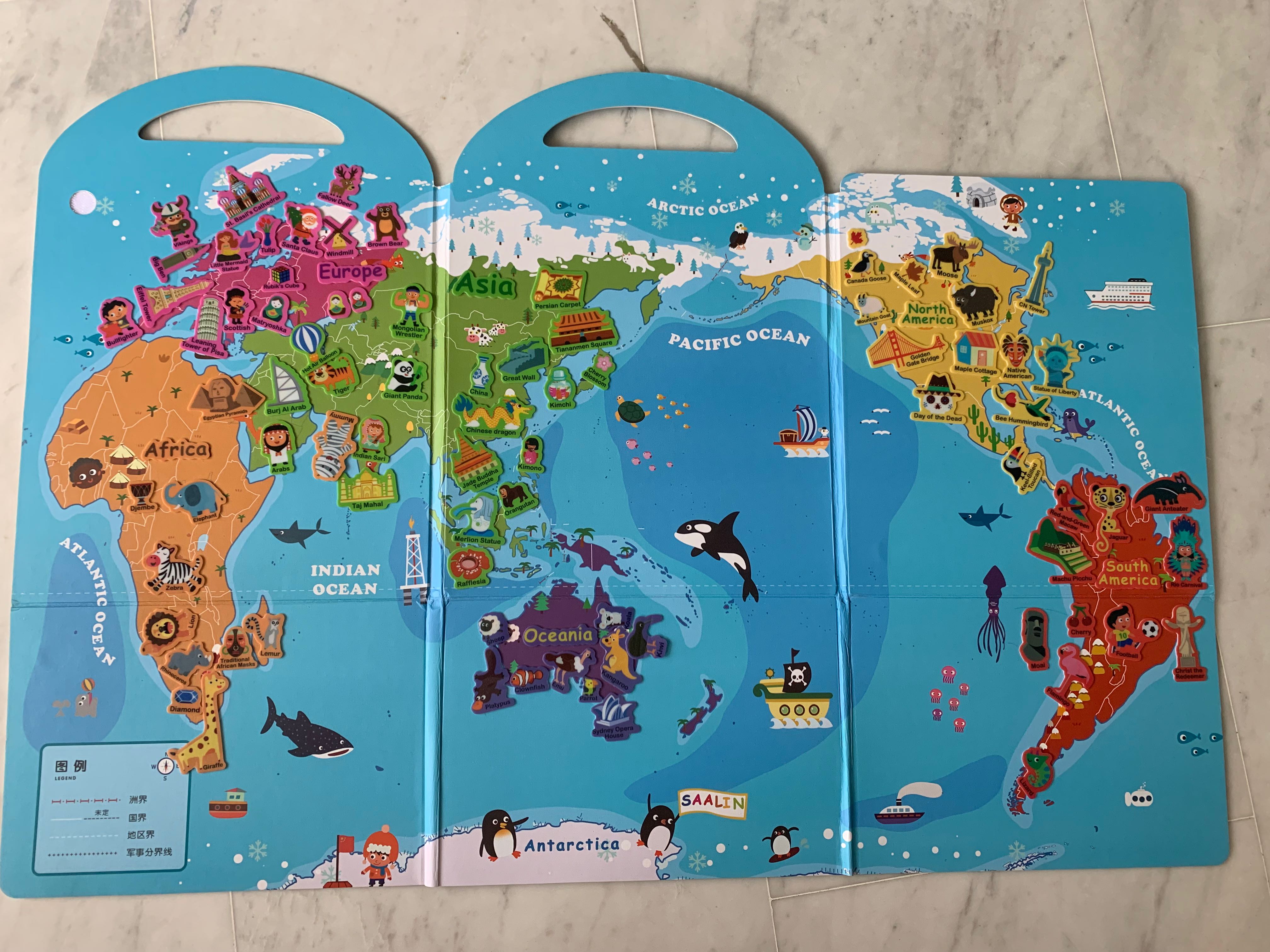 Saalin world map, Hobbies & Toys, Books & Magazines, Travel & Holiday ...
