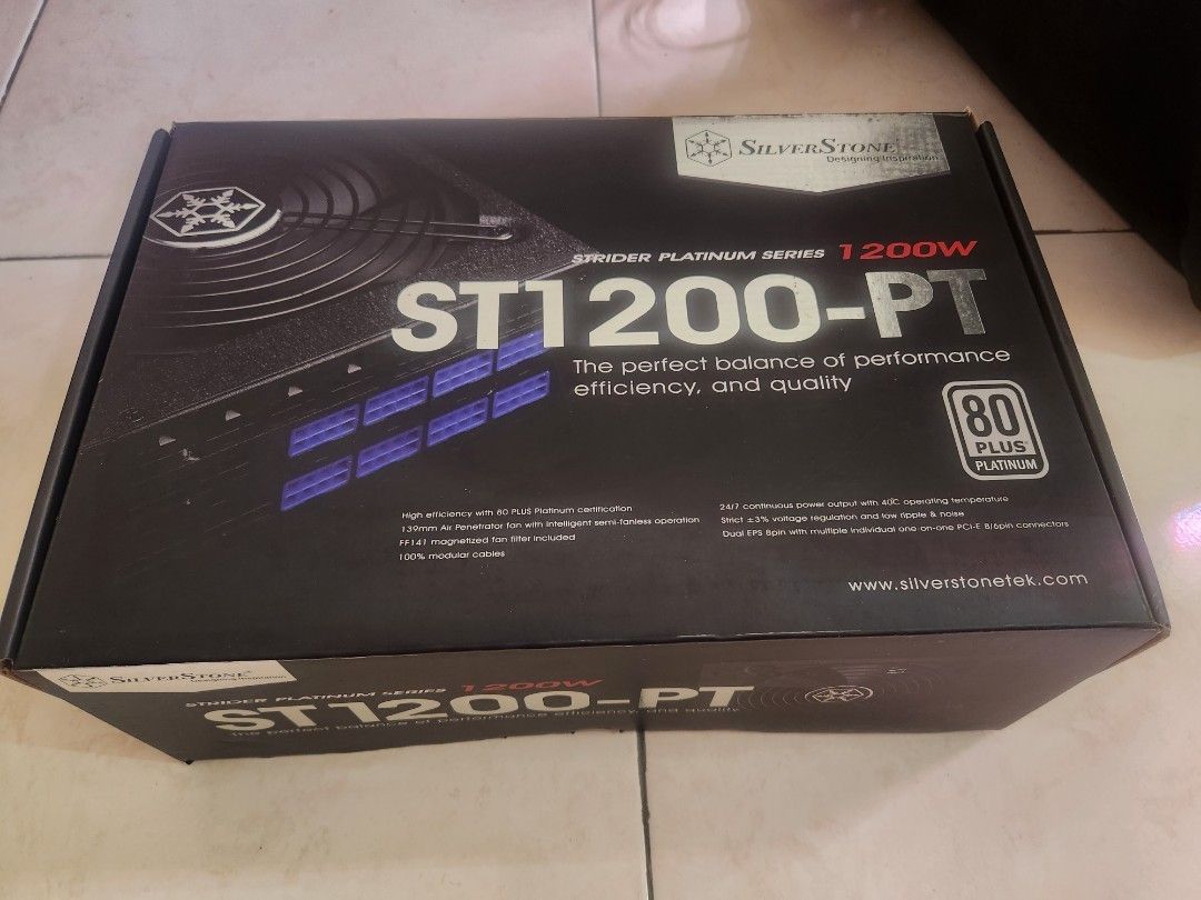 Silverstone 1200 watts ST1200-PT PSU, Computers & Tech, Parts ...