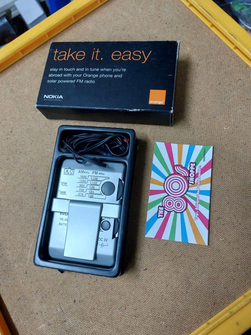Solar Powered Orange FM Radio model EPP-128A Promotional Orange & Nokia ...