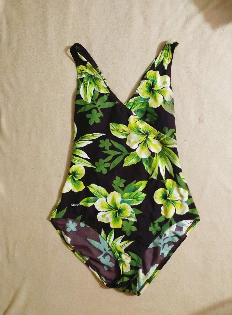 SPEEDO FLORAL GREEN ONE PIECE SWIMSUIT, Women's Fashion, Swimwear ...
