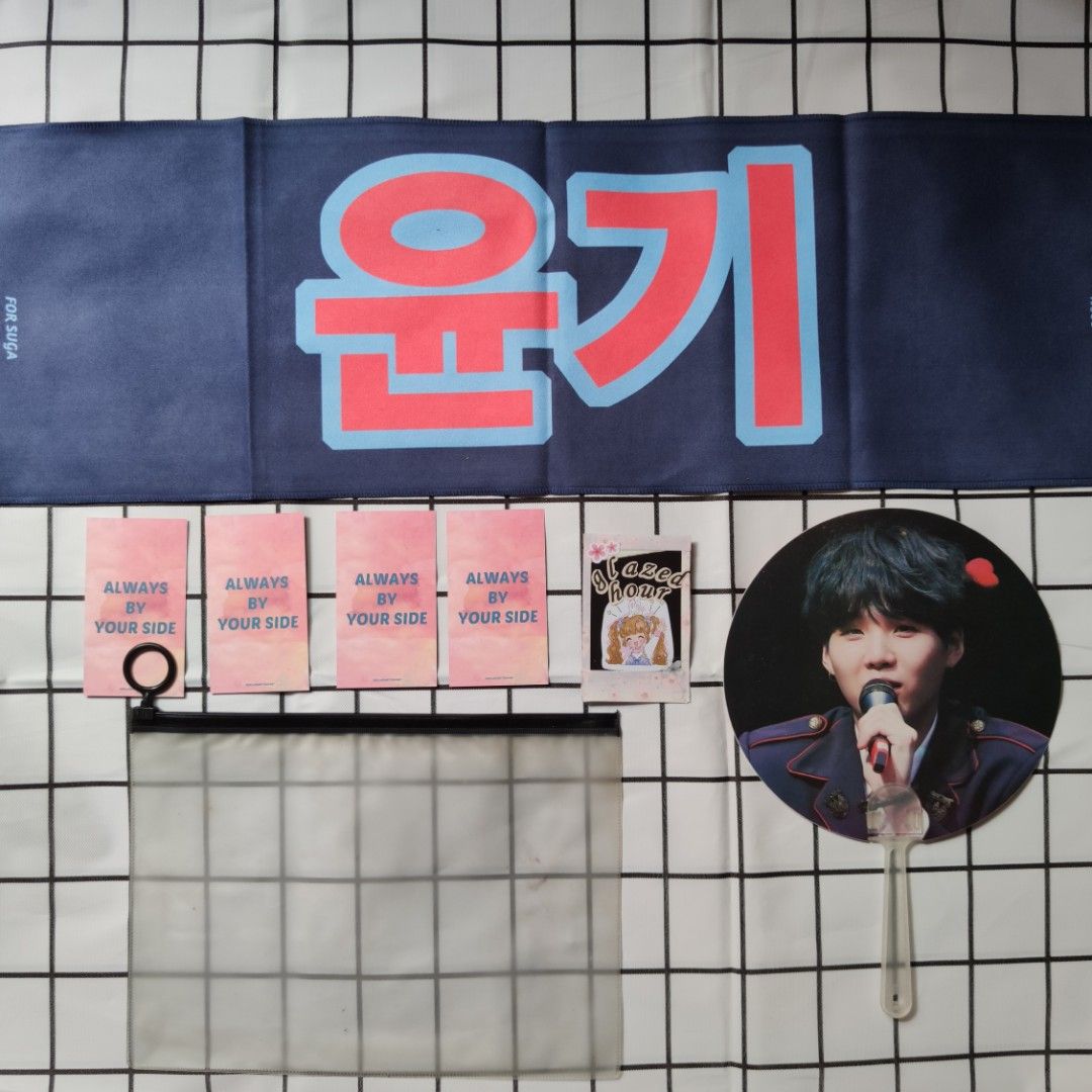 SUGA WINGS TOUR SLOGAN FANSITE BANNER (PRELOVED), Hobbies & Toys ...