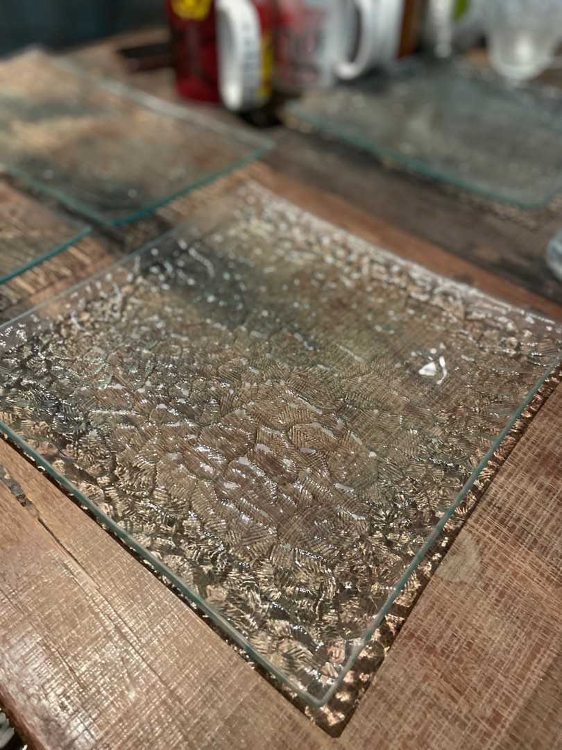 Textured glass plates, Furniture & Home Living, Kitchenware & Tableware ...