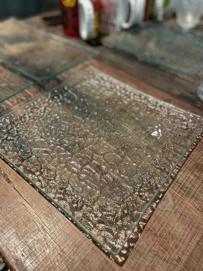Textured glass plates, Furniture & Home Living, Kitchenware & Tableware ...