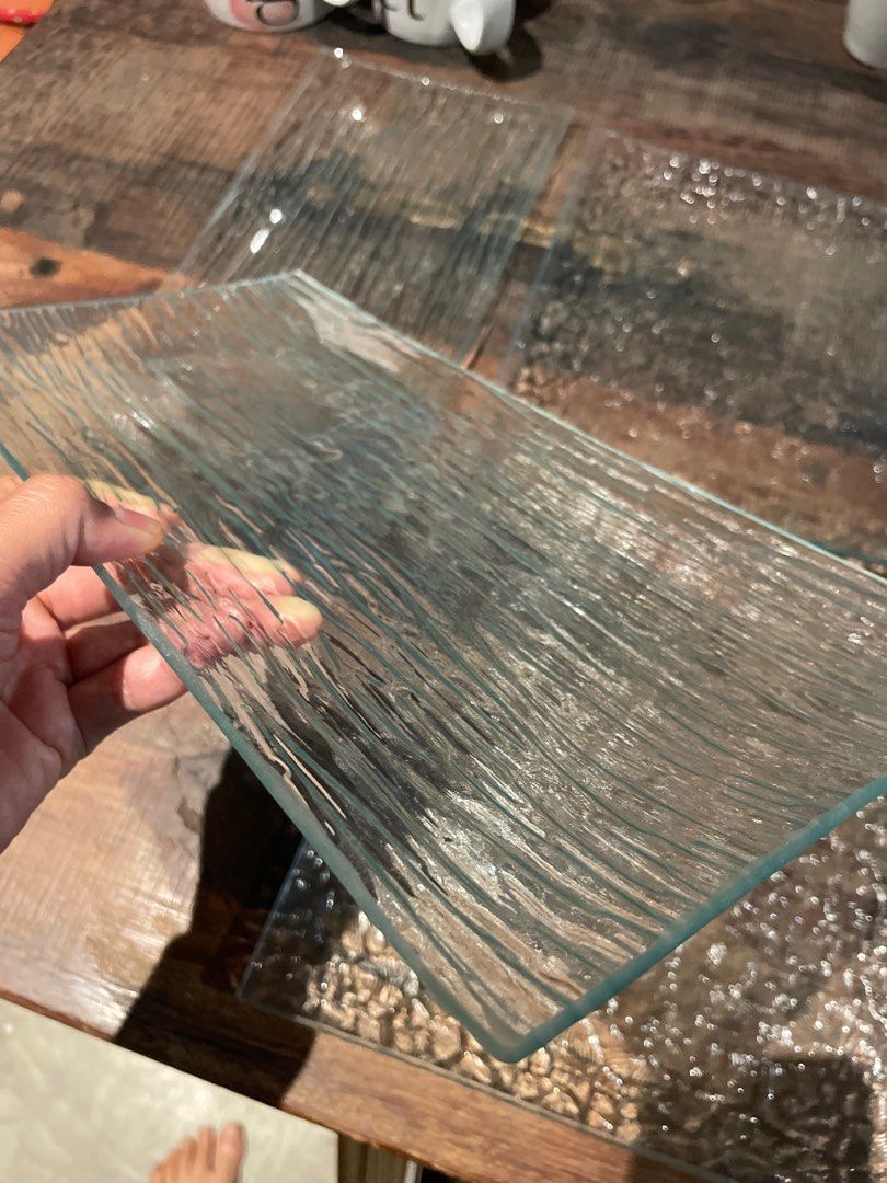 Textured glass plates, Furniture & Home Living, Kitchenware & Tableware ...