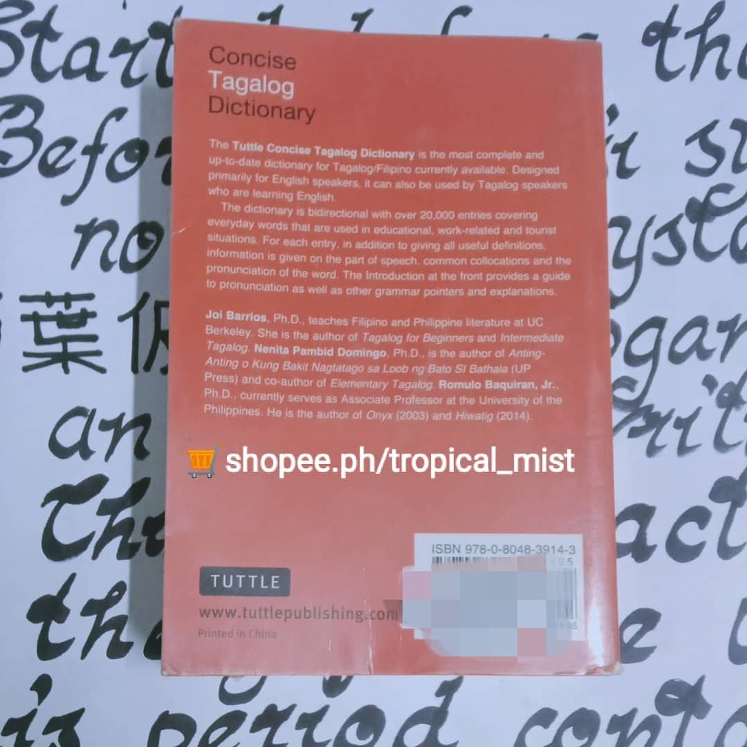 The Tuttle Concise Tagalog Dictionary, Hobbies & Toys, Books ...