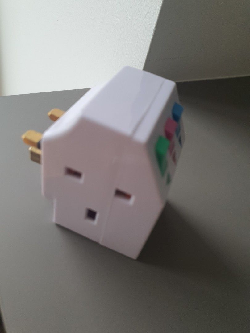 Three-way plug adapter with independent switches, 13 A fuse, TV & Home ...
