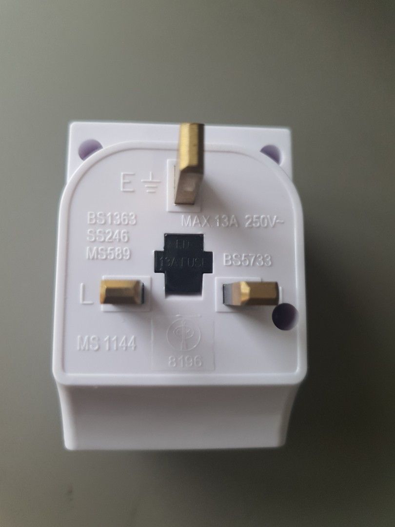 Three-way plug adapter with independent switches, 13 A fuse, TV & Home ...