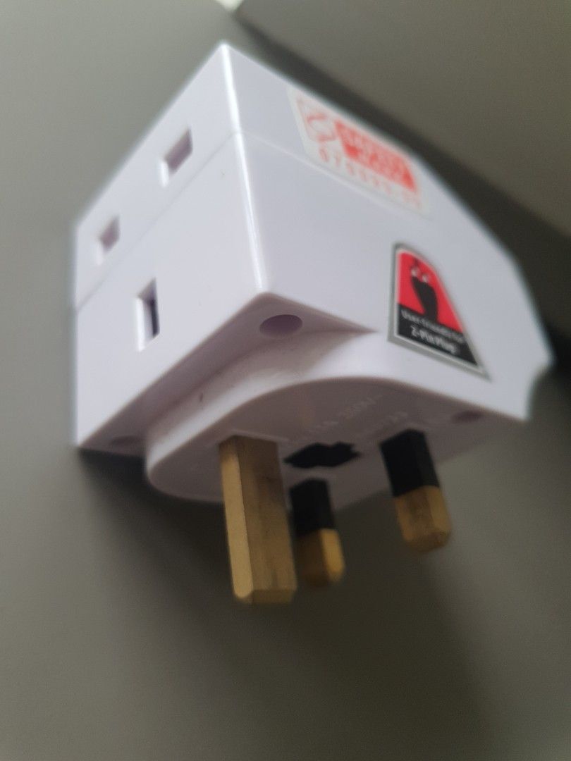 Three-way plug adapter with independent switches, 13 A fuse, TV & Home ...