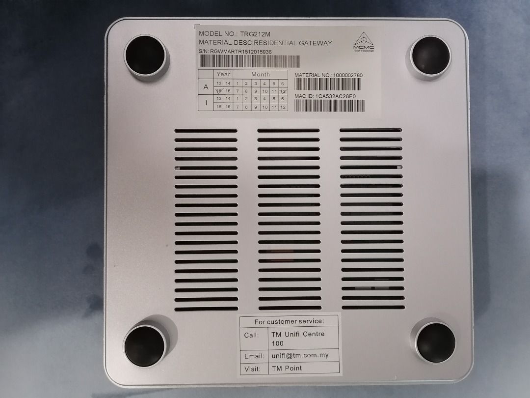 TM Unifi -RG-MARITIME-TRG212M Router (Residential Gateway), Computers ...