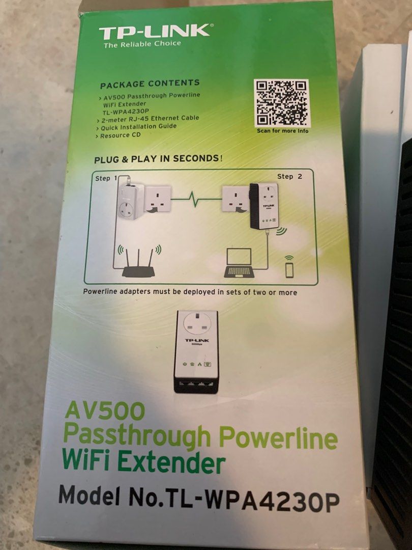 TP-Link AV500 Passthrough Powerline WiFi Extender TL-WPA4230P TPLINK ...