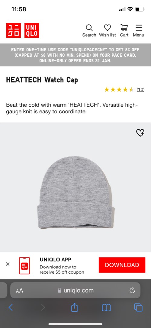 Uniqlo HeatTech Watch Cap, Women's Fashion, Watches & Accessories, Hats ...