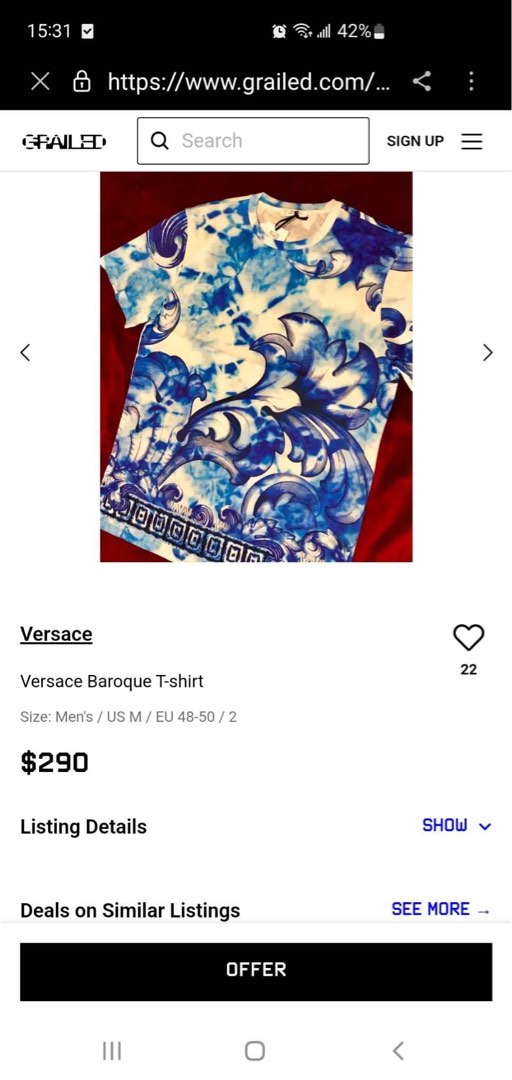 VERSACE BAROQUE AOP TEE, Women's Fashion, Tops, Shirts on Carousell