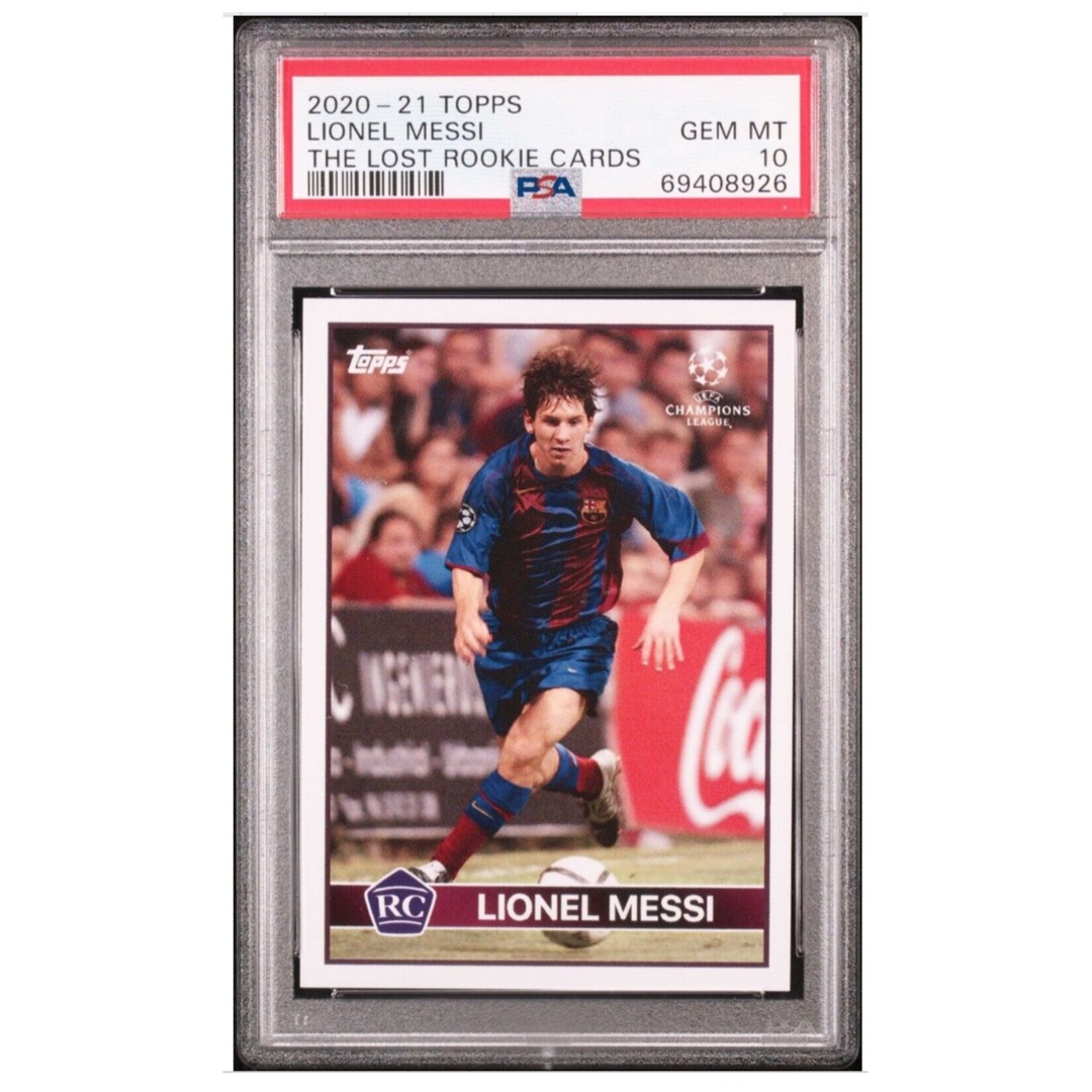 Very Rare LIONEL MESSI PSA 10 Gem Mint 2020-21 Topps UCL The Lost ...