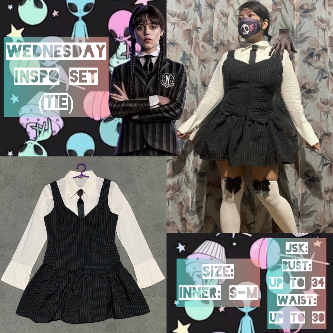 Wednesday Inspo Set, Women's Fashion, Dresses & Sets, Dresses on Carousell