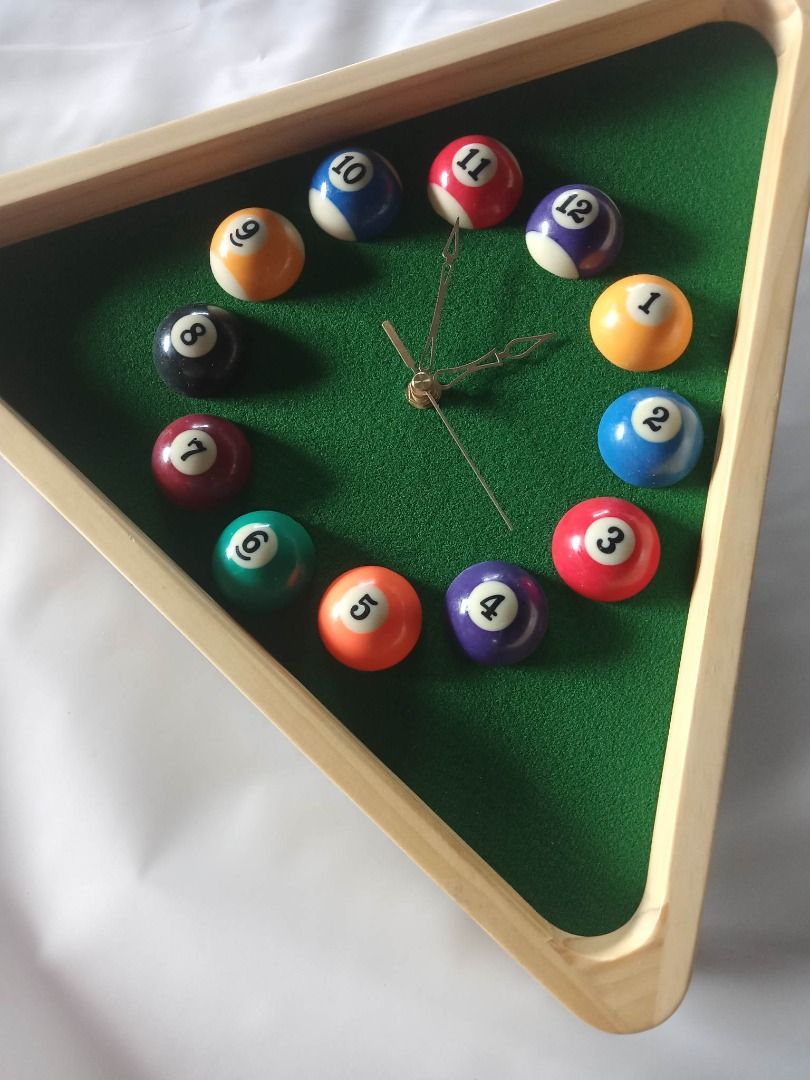 Wooden Triangle Ball Clock / Orasan Para sa Bilyaran / Billiard ...