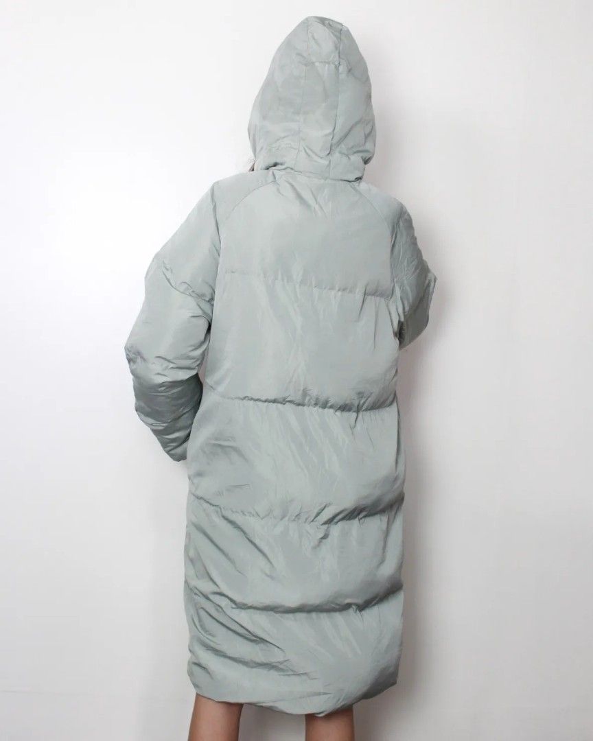 XXL Pastel Mint Green Puffer Jacket with Hood, Women's Fashion, Coats ...