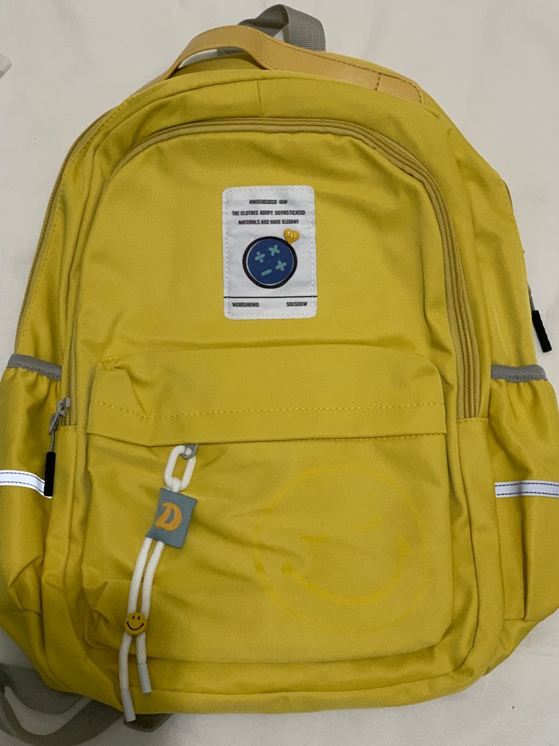 Yellow HK backpack, Women's Fashion, Bags & Wallets, Backpacks on Carousell