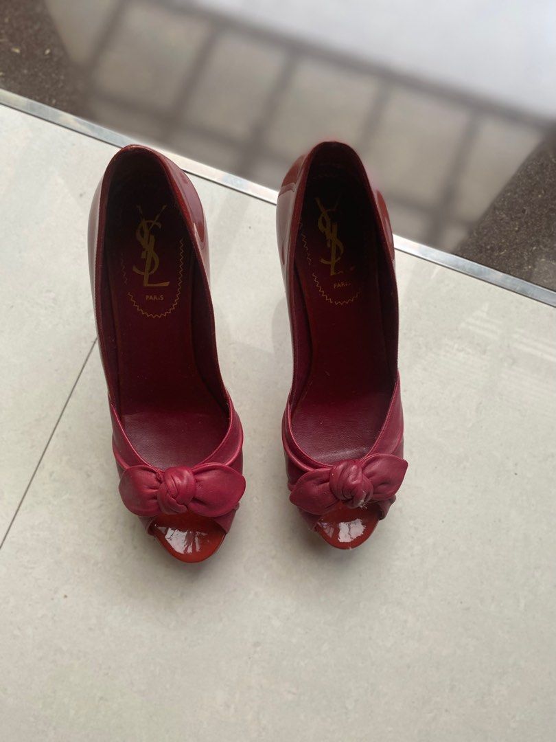 YSL Red Heels 37 1/2, Women's Fashion, Footwear, Heels on Carousell