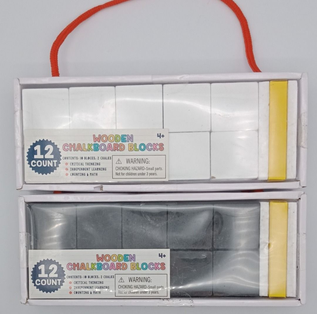 10 BLOCKS Wooden Chalkboard Blocks Counting Math Review Building Blocks ...