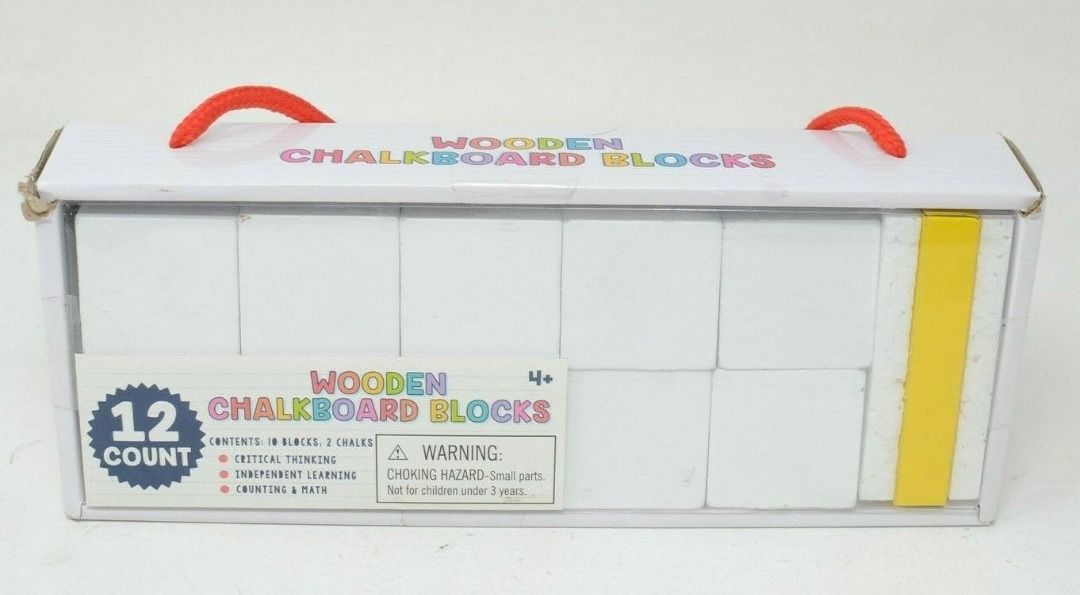 10 BLOCKS Wooden Chalkboard Blocks Counting Math Review Building Blocks ...