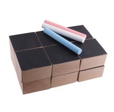 10 BLOCKS Wooden Chalkboard Blocks Counting Math Review Building Blocks ...