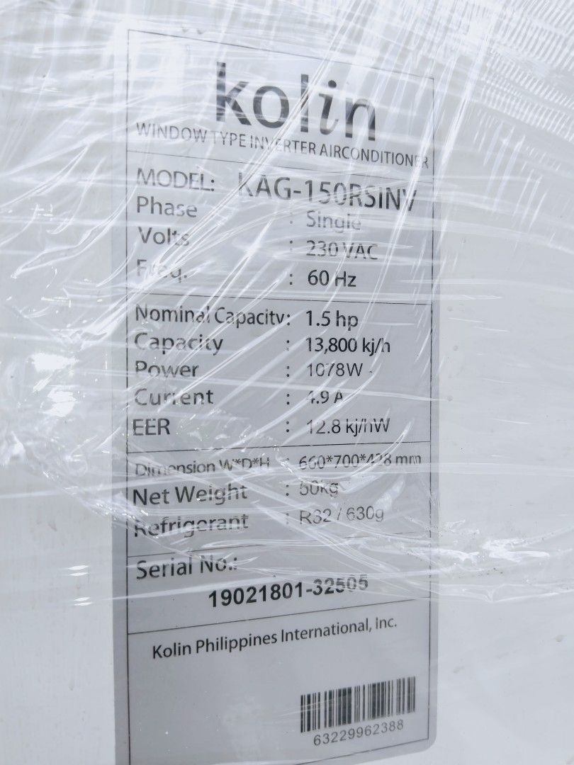 1.5hp FULL INVERTER R32 KOLIN BRAND for Sale!, TV & Home Appliances ...